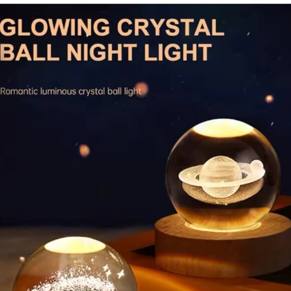 Other | Unique 3d Crystal Ball Lamp With Planetary Projections Usb ...